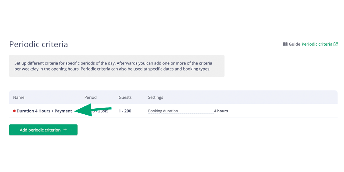 Adding specific payment options to Periodic criteria. – easyTable Support & Knowledge Base