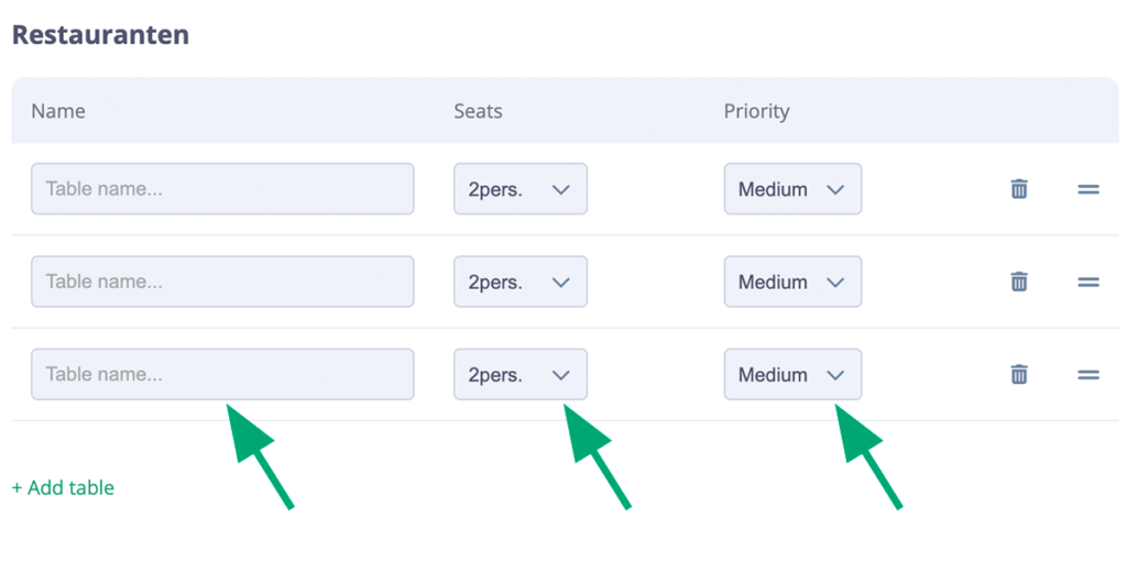Setting up tables – easyTable Support & Knowledge Base