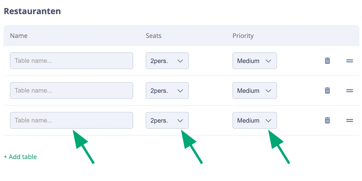 Setting up tables – easyTable Support & Knowledge Base