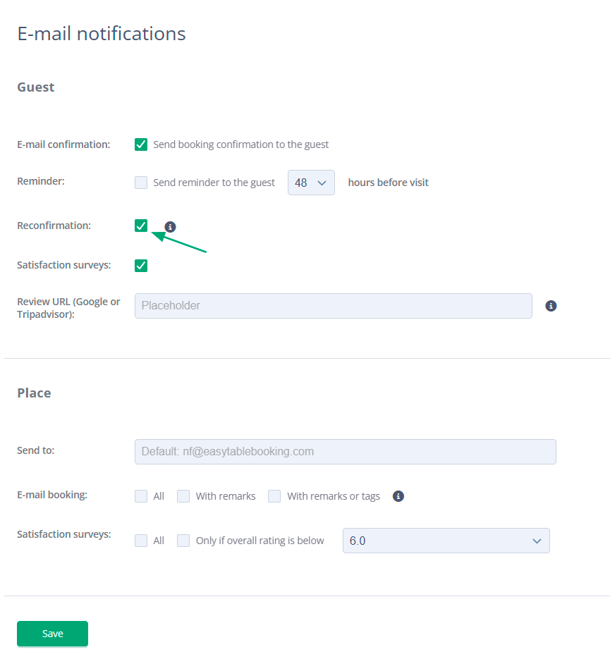 How to activate booking reconfirmation – easyTable Support & Knowledge Base