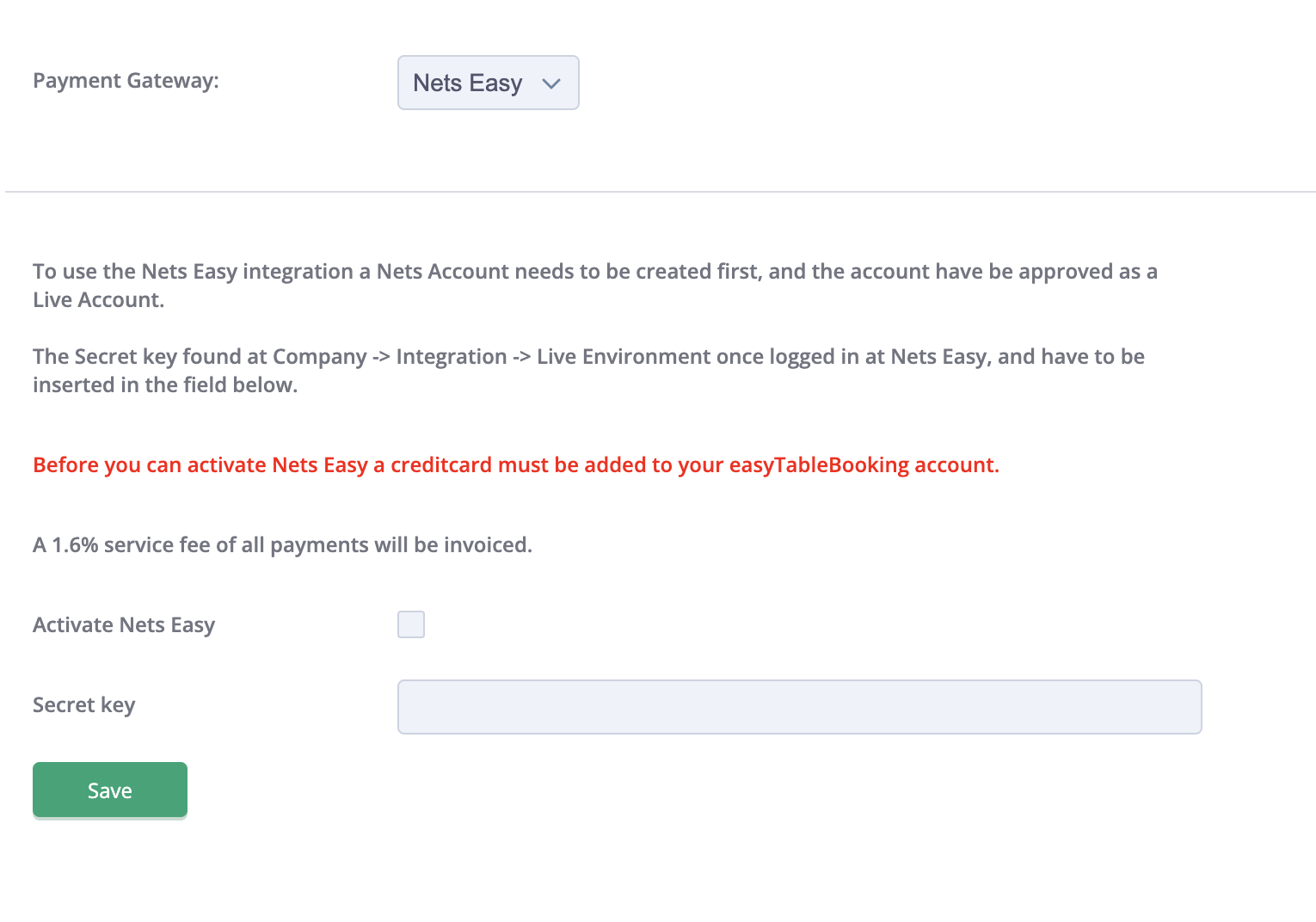 Connecting to Nets Easy – easyTable Support & Knowledge Base